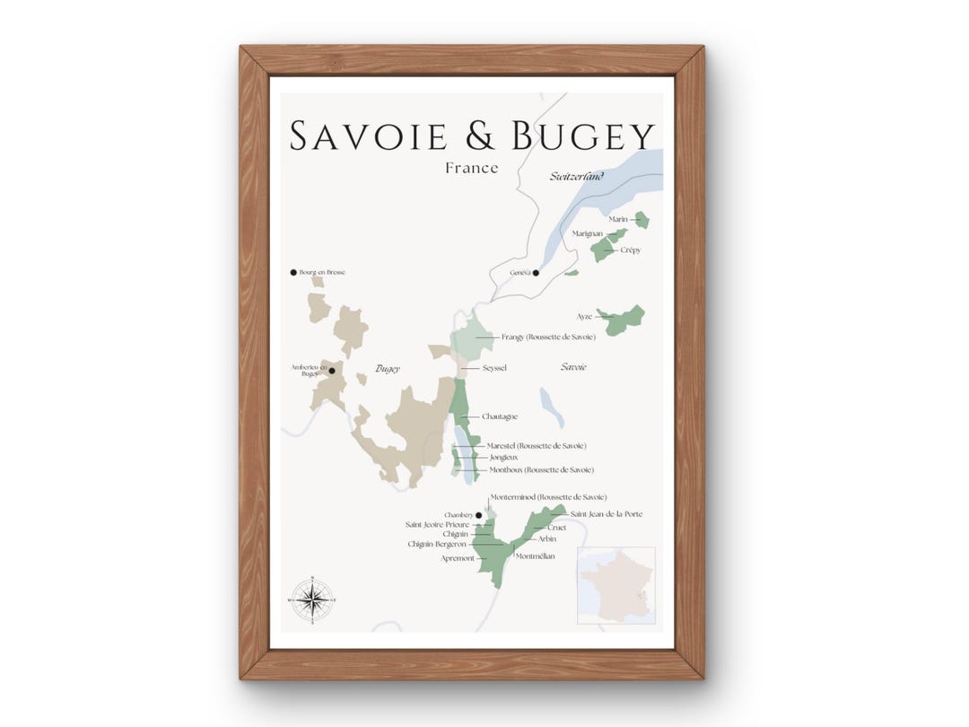 Savoie and Bugey Wine Map (digital Product): Elegant Wall Art & Wine ...