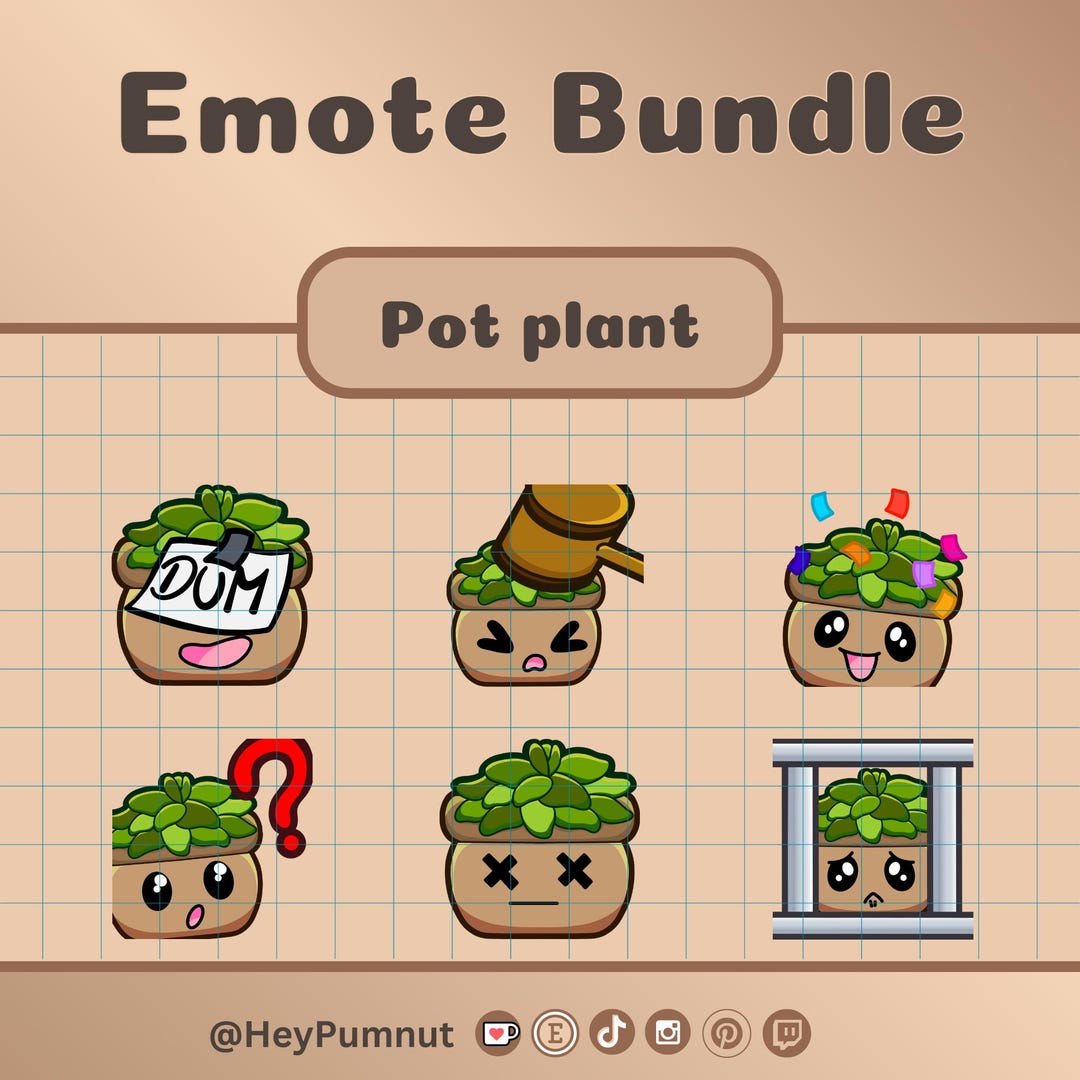 Cute Pot Plant Emotes | Twitch | Twitch Emotes | Discord | Youtube ...