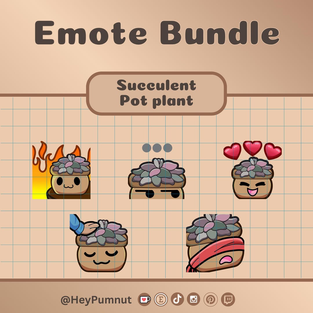 Cute Succulent Pot Plant Emotes | Twitch | Discord | Youtube ...
