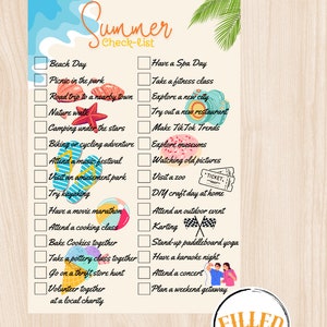 Summer Bucket List Printable, Summer Break Bucket List Template, Summer ...