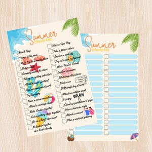 Summer Bucket List Printable, Summer Break Bucket List Template, Summer ...