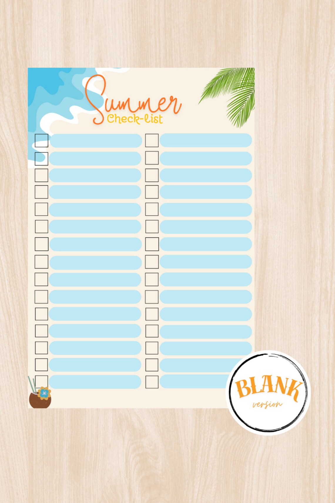 Summer Bucket List Printable, Summer Break Bucket List Template, Summer ...