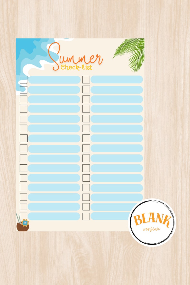 Summer Bucket List Printable, Summer Break Bucket List Template, Summer ...