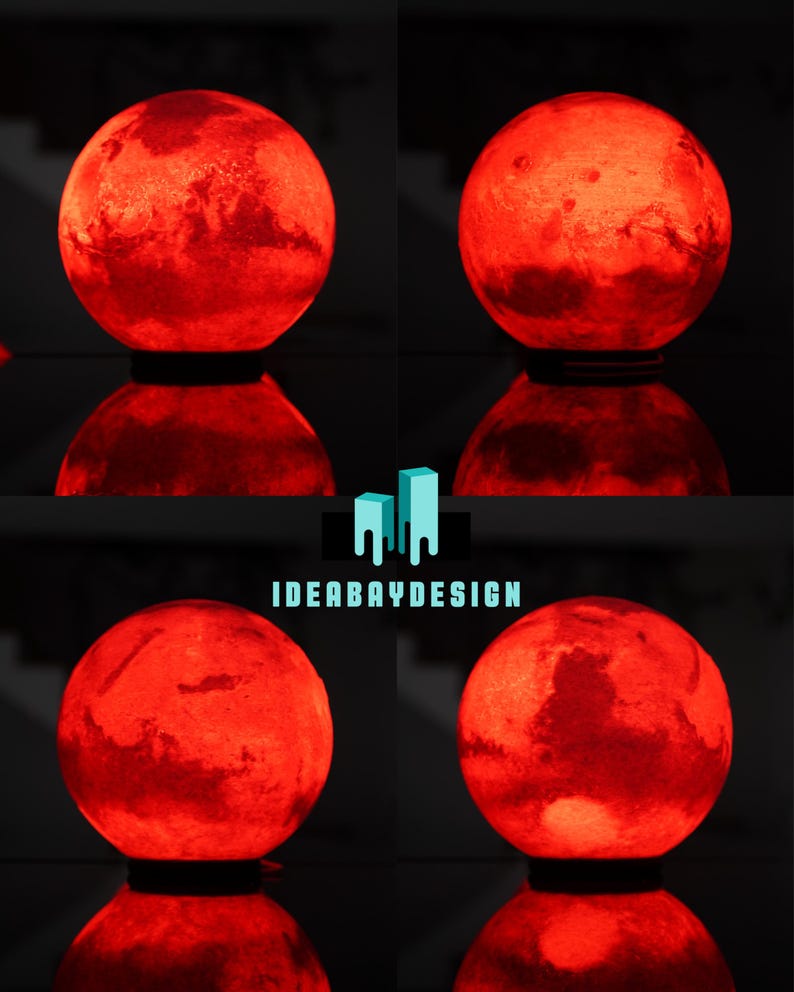 Mars Lamp – Glowing Red Planet | 3D Night Light & Decoration - Etsy