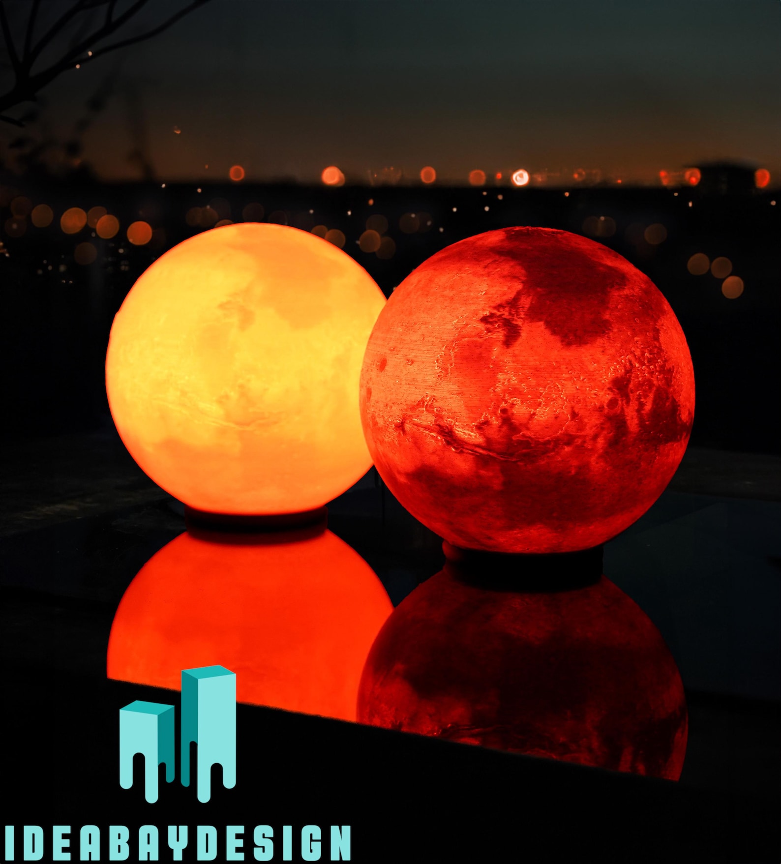 Mars Lamp – Glowing Red Planet | 3D Night Light & Decoration - Etsy