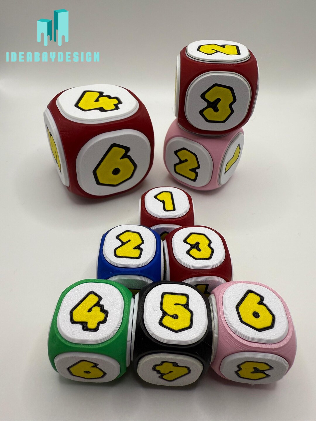 Mario Party Inspired Dice Set D6 W6 Decoration & Gaming Accessories in ...