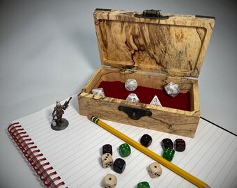 Large Dice Box With Mini Holder, and Magnet Closure Spalted Maple - Etsy