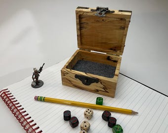 Large Dice Box With Mini Holder, and Magnet Closure Spalted Maple - Etsy