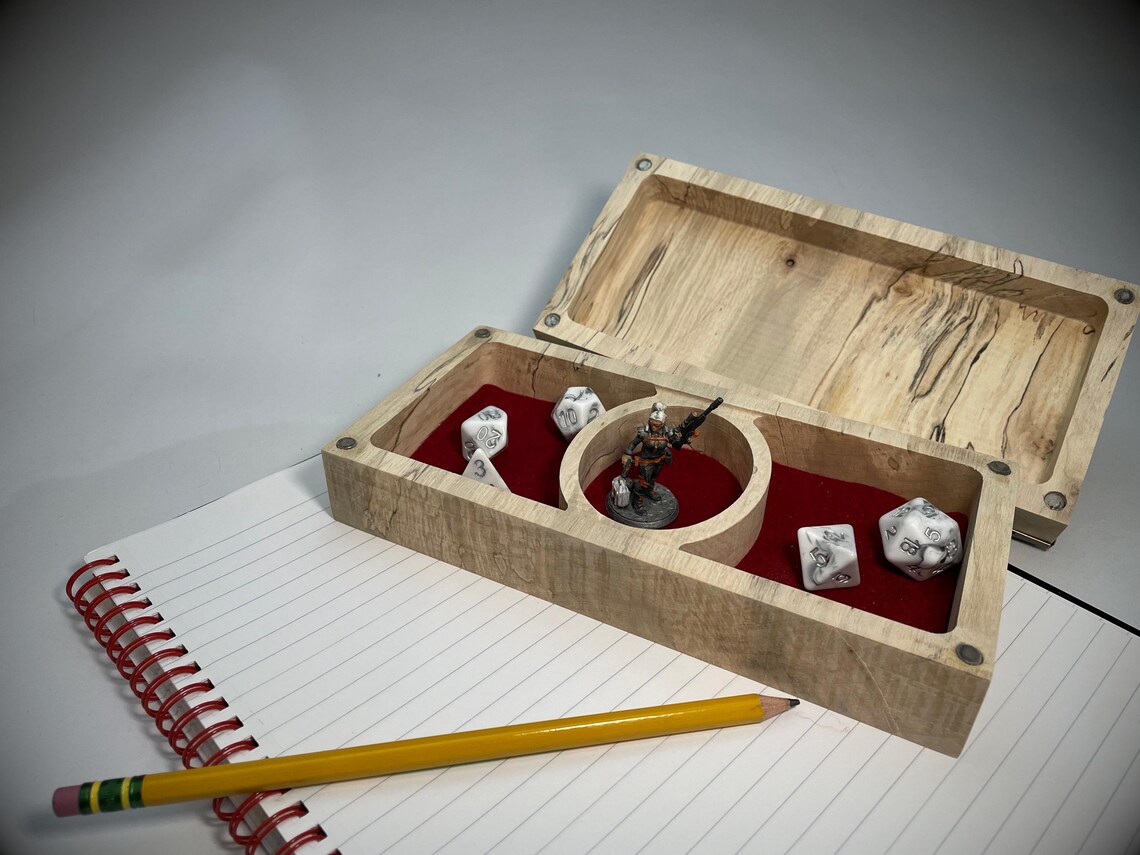 Large Dice Box With Mini Holder, and Magnet Closure Spalted Maple - Etsy