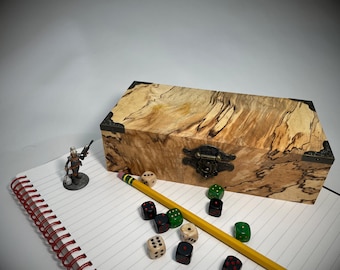 Large Dice Box With Mini Holder, and Magnet Closure Spalted Maple - Etsy
