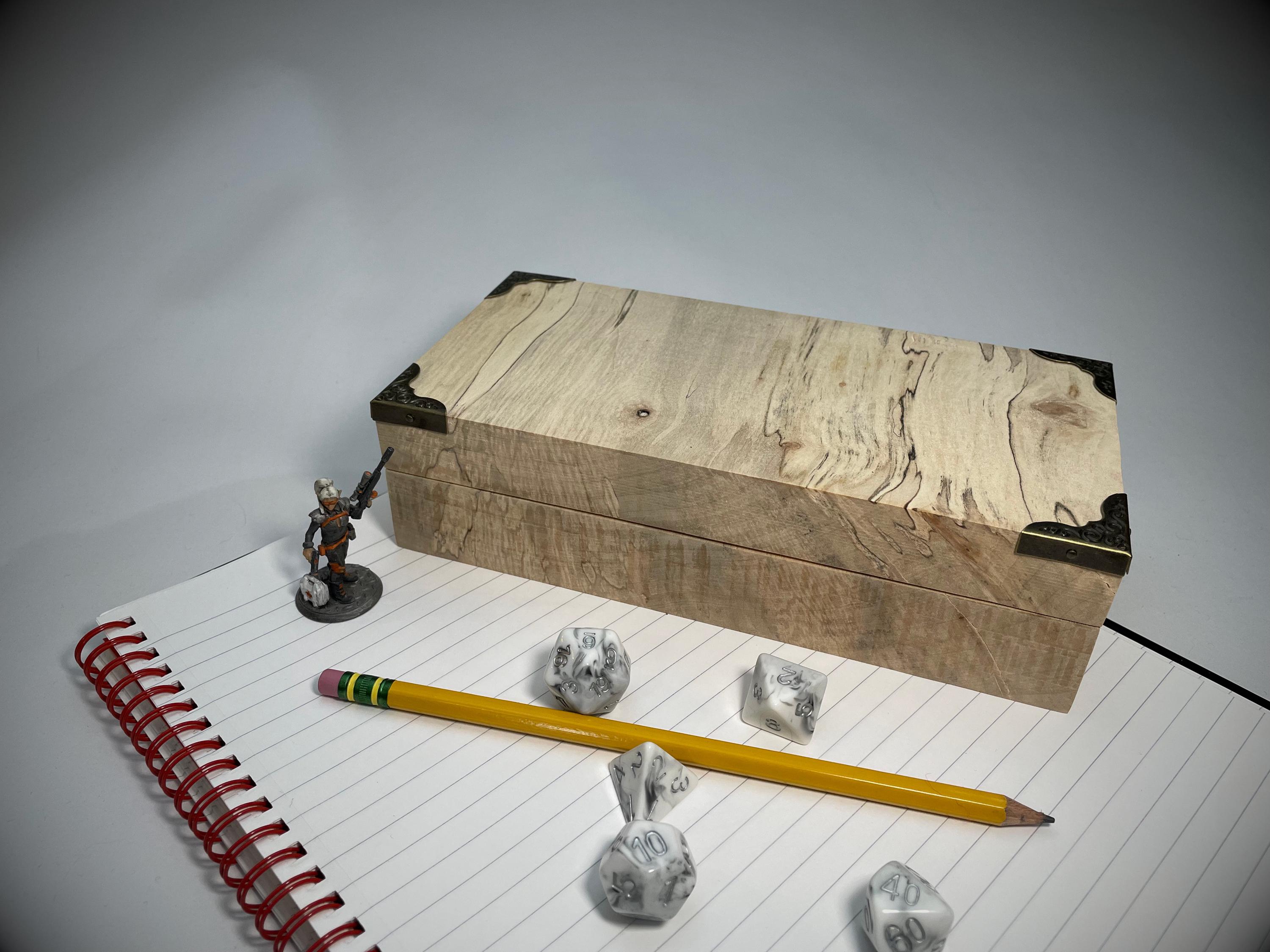 Large Dice Box With Mini Holder, and Magnet Closure Spalted Maple - Etsy