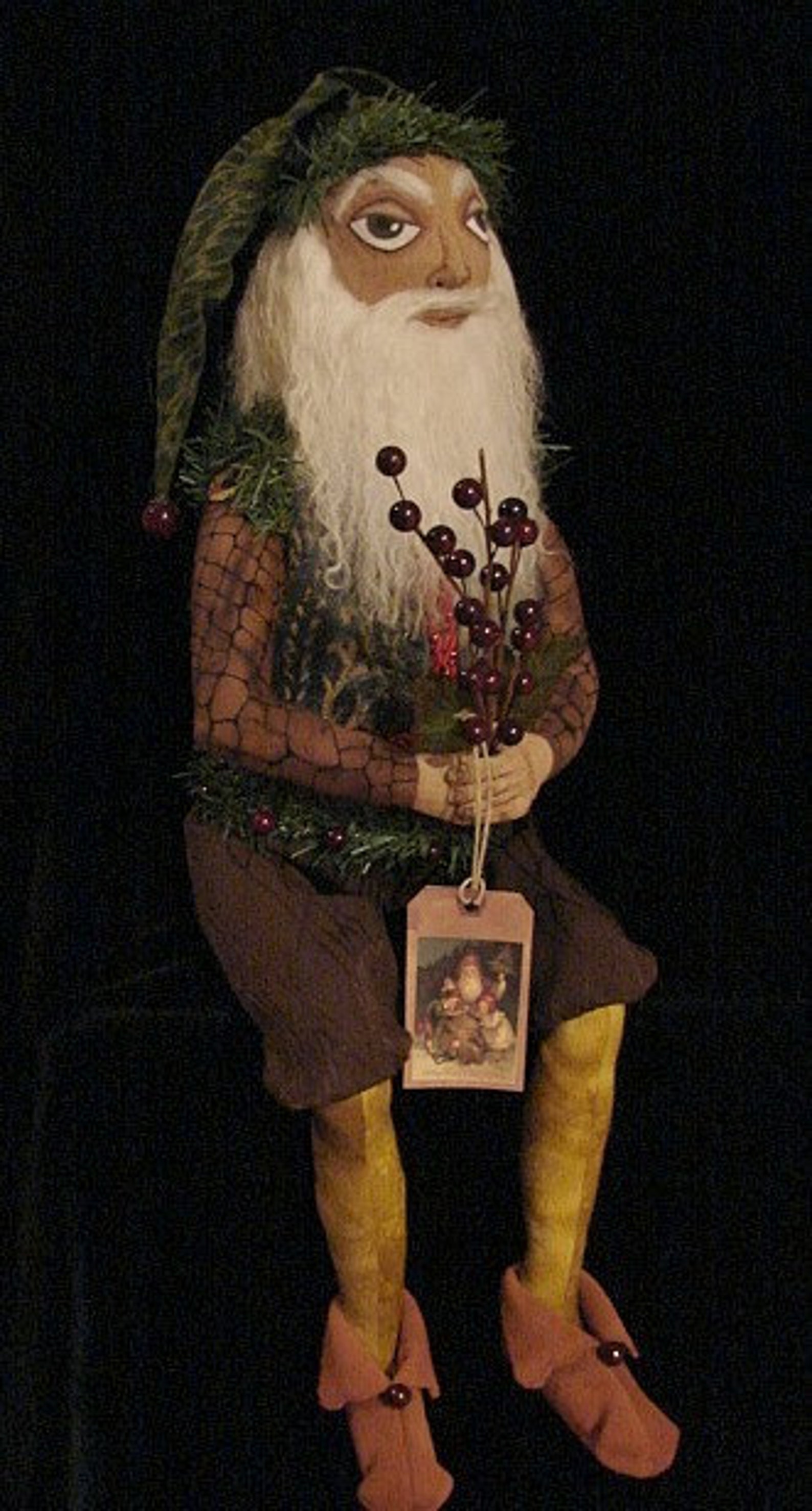 Primitive Folk Art-woodsman Santa Claus-art Doll-ooak (made to Order by ...