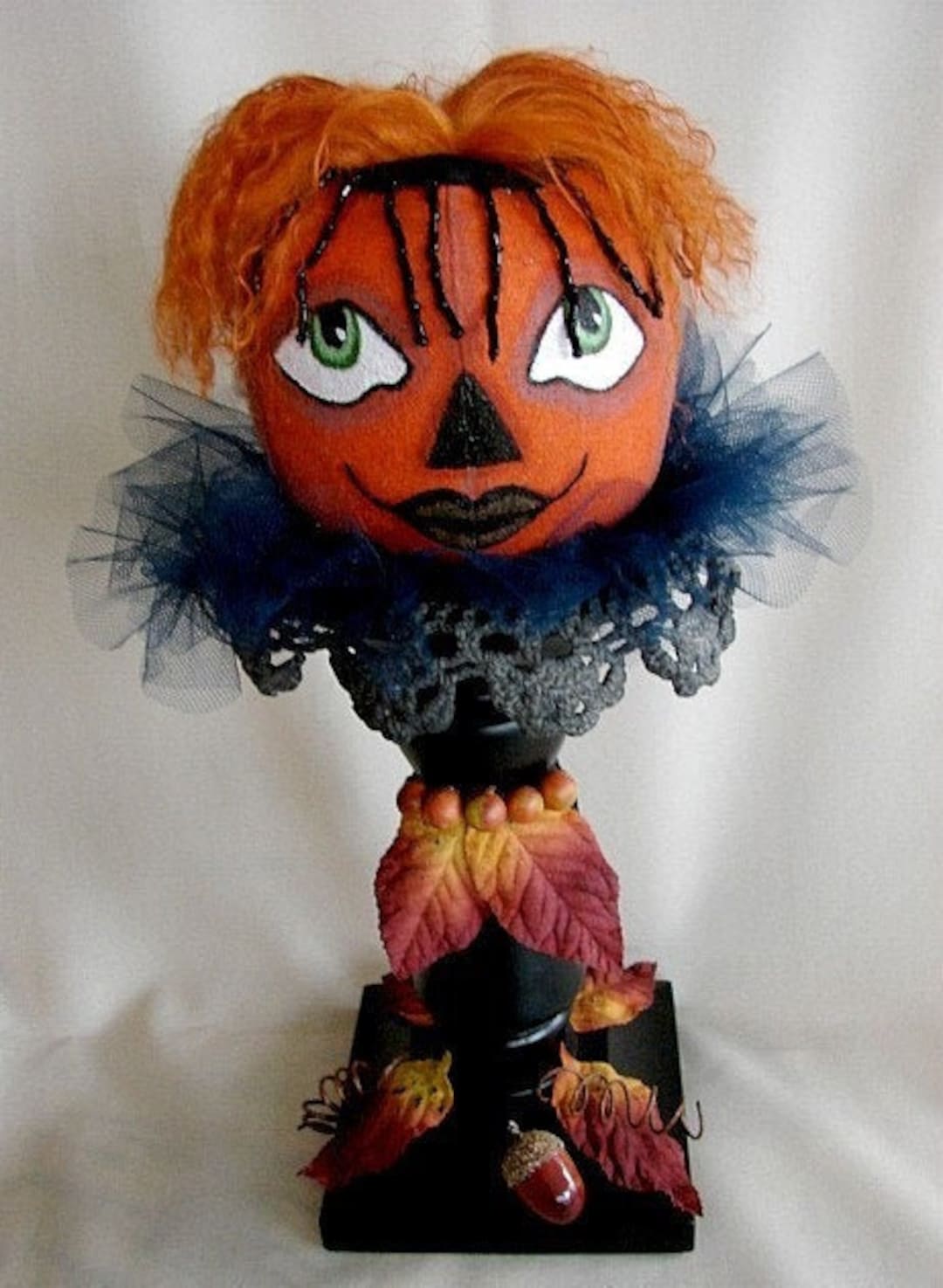 Primitive Folk Art Halloween Pumpkin Doll-alyssa ( Take Order to Create ...
