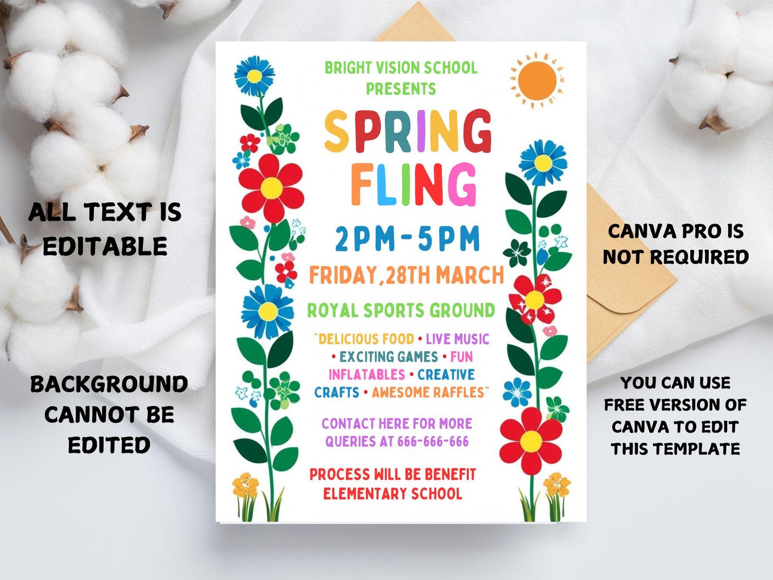 Spring Fling School Flyer Invitation, Editable Spring Fling Festival ...