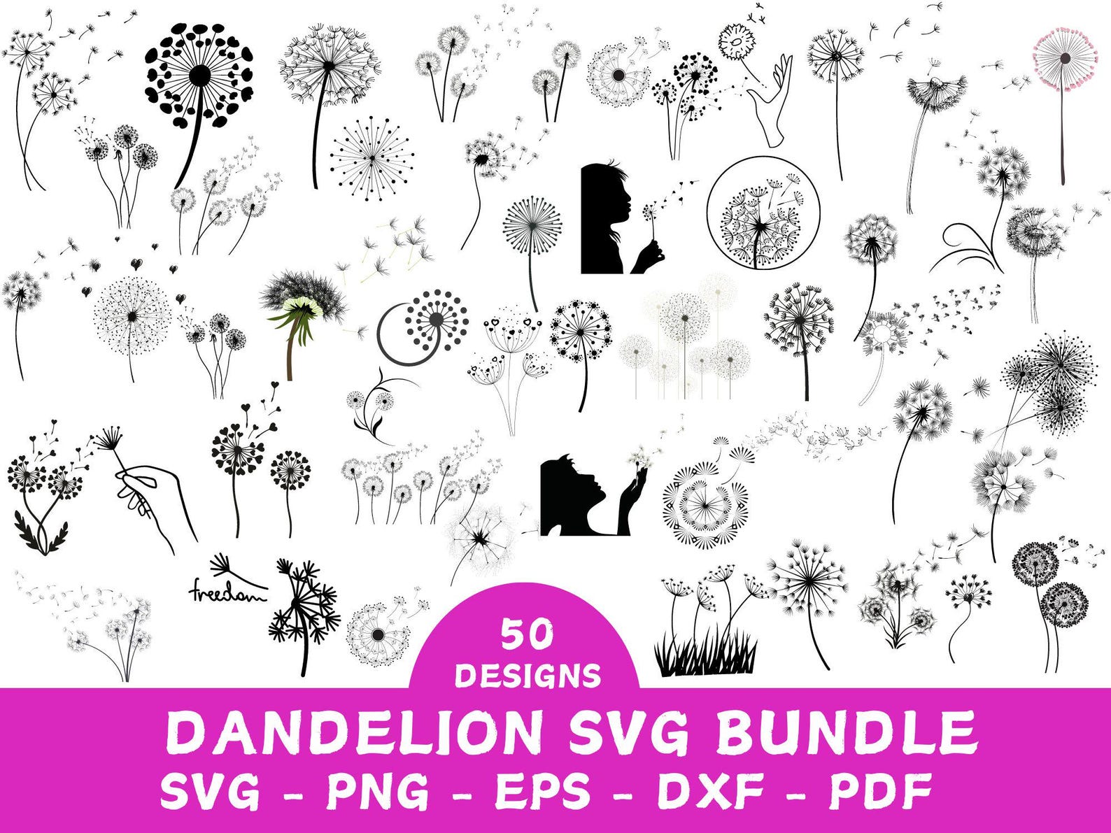 Dandelion SVG, Dandelion Svg Bundle, Dandelion Vector, Dandelion Cricut ...