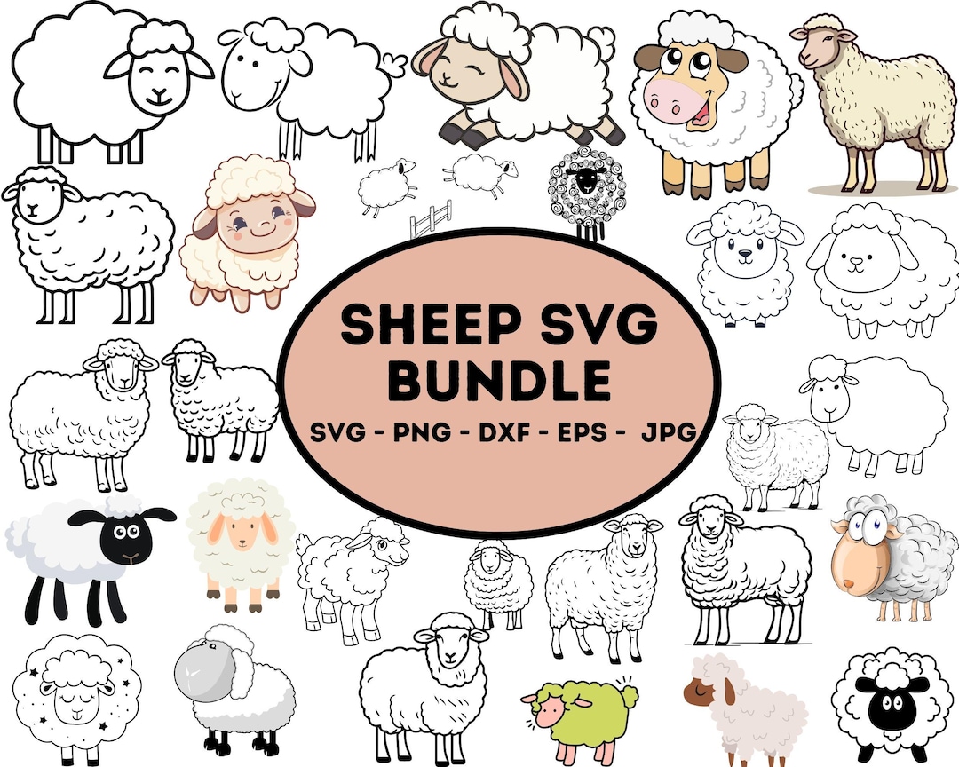 Sheep SVG Bundle, Sheep Dxf, Sheep Png, Sheep Eps, Sheep Vector, Sheep ...