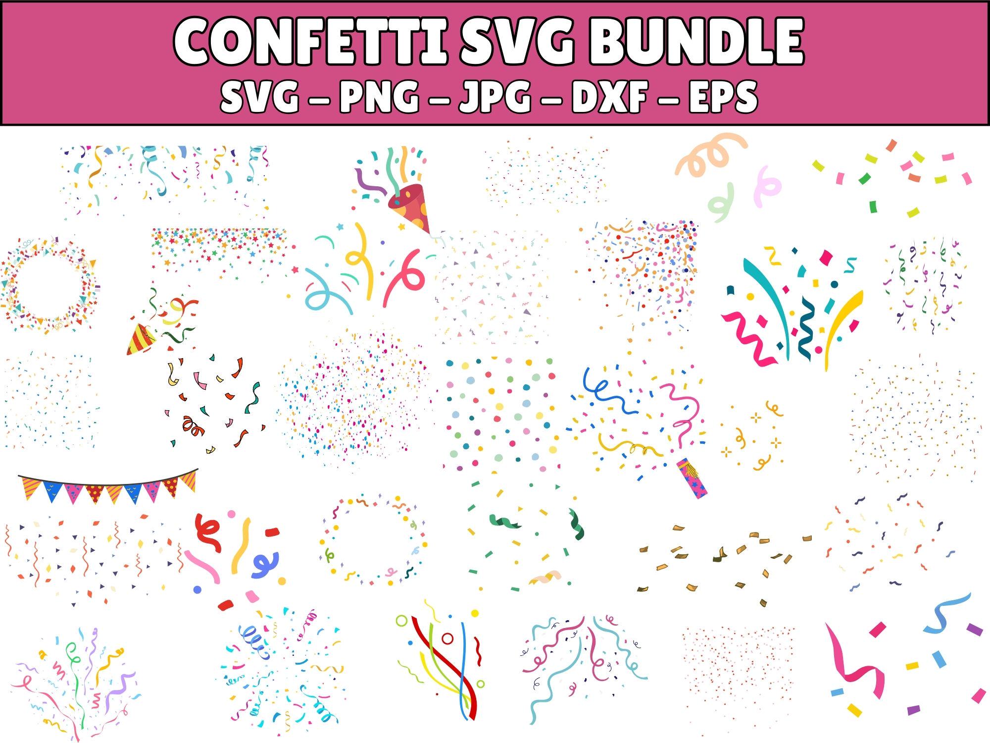 Confetti Svg Bundle, Confetti Png, Confetti Clipart, Birthday Svg, Svg ...