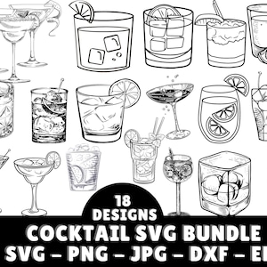 Cocktail SVG Bundle, Cocktail PNG Bundle, Cocktail Clipart, Cocktail ...