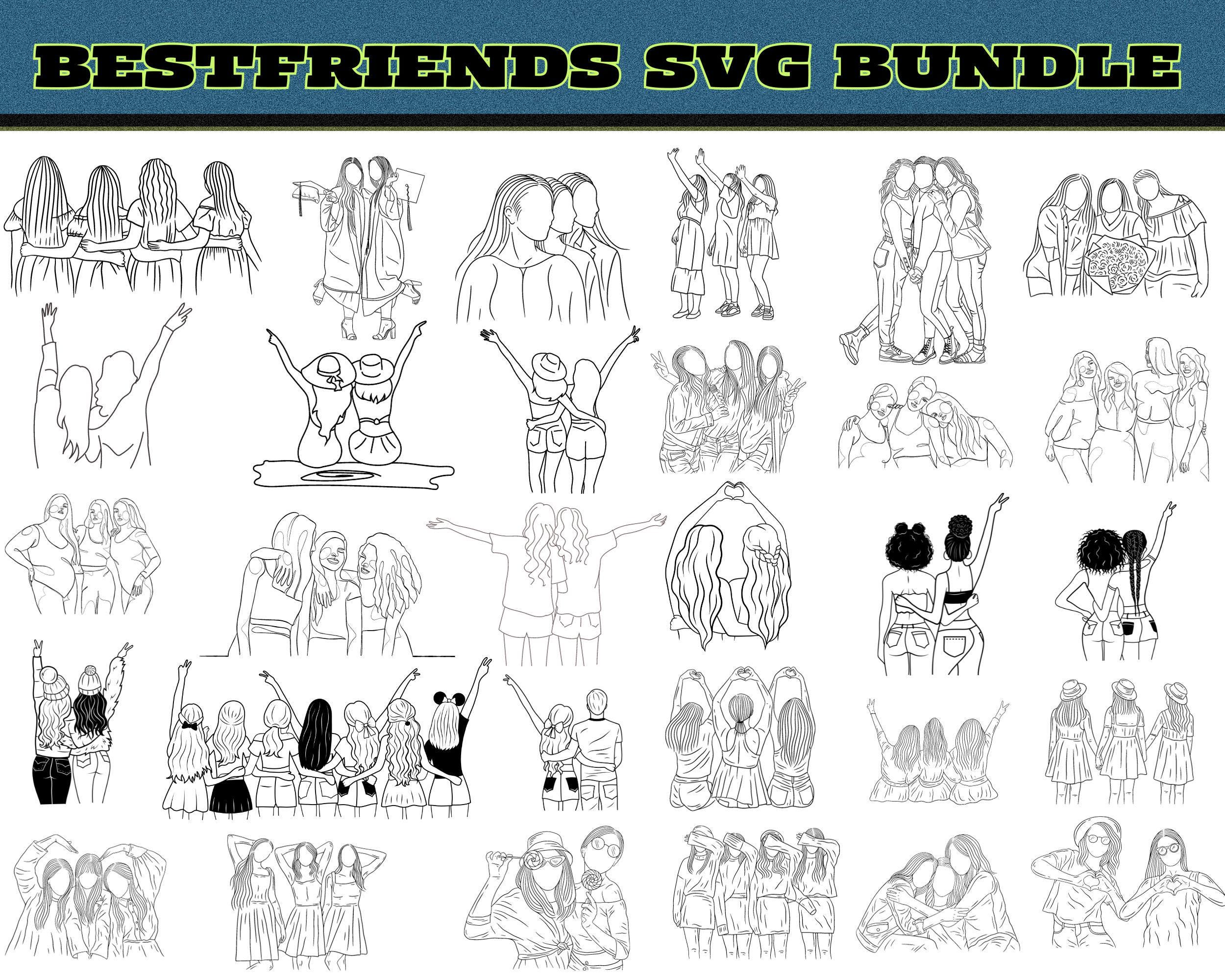 Best Friends SVG Bundle | Besties SVG | Friendship Day SVG | Friends ...