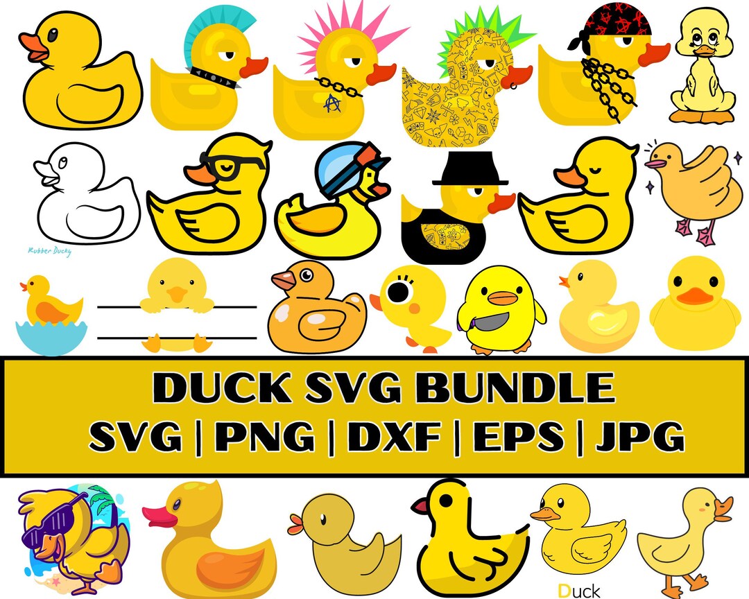 Duck Svg Bundle, Rubber Ducky Svg, Rubber Duck Svg, Duck Clipart, Duck ...