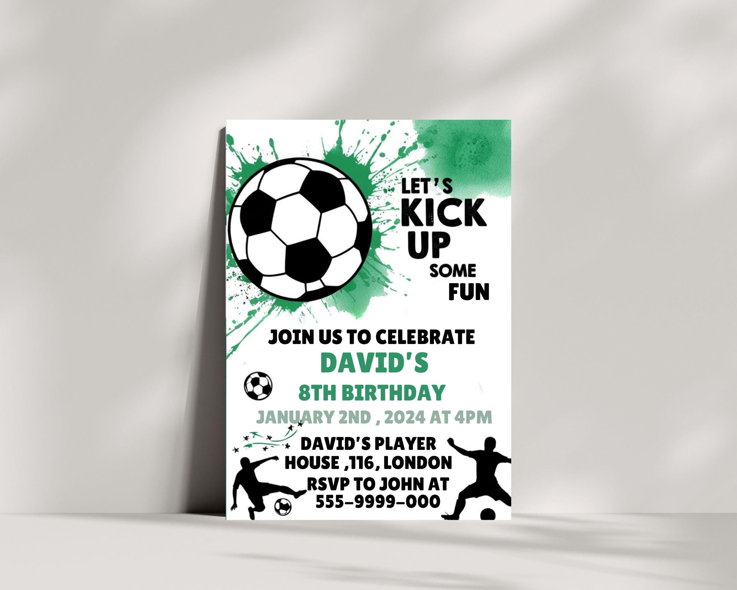 Editable Soccer Birthday Invitation Template, Soccer Birthday ...