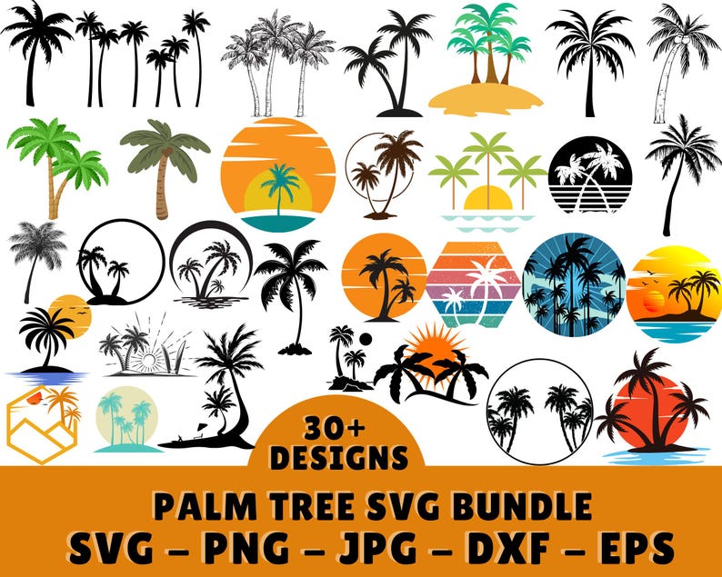 Palm Tree SVG Bundle, Palm Tree Clipart, Palm Tree SVG, Palm Tree ...