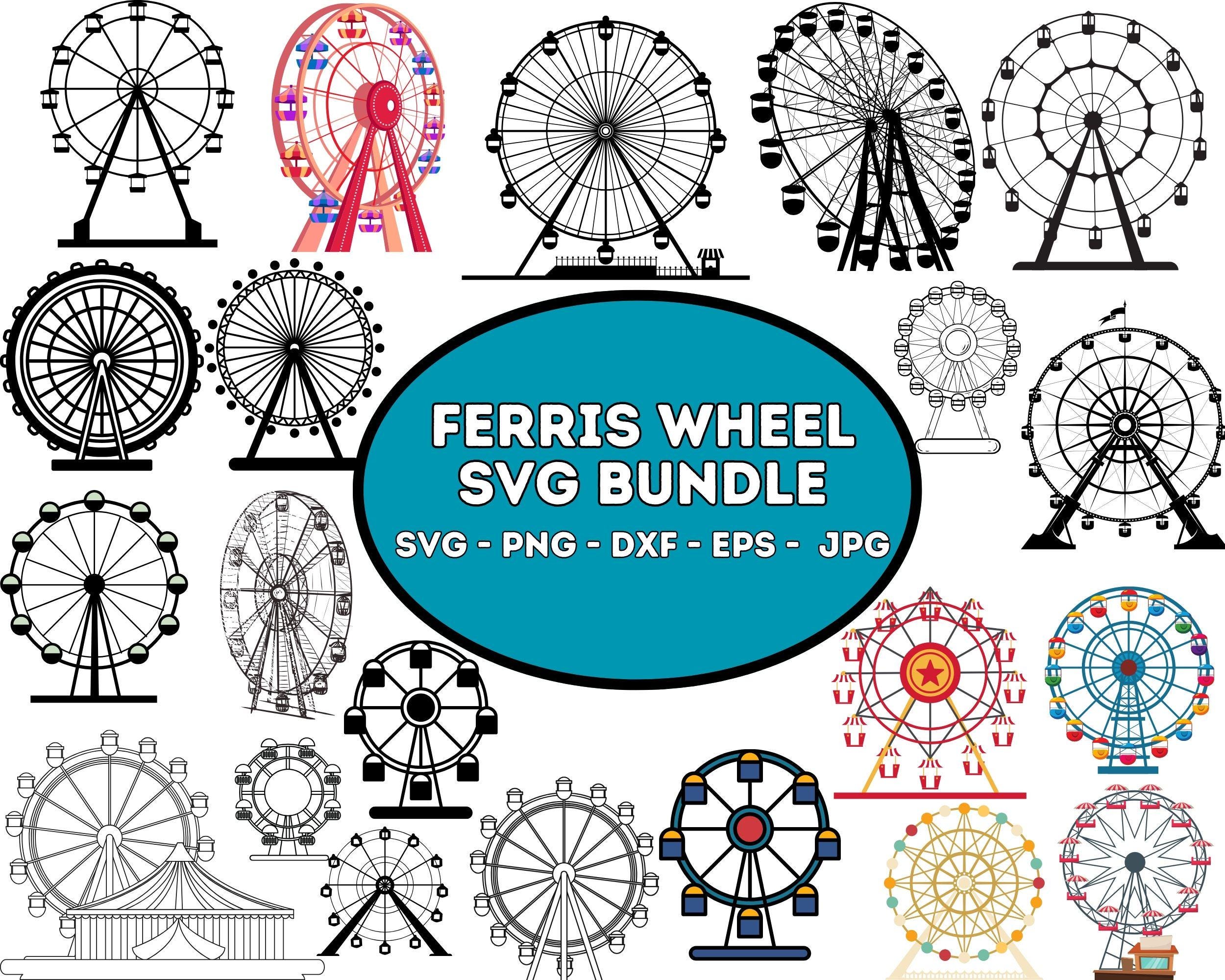 Ferris Wheel SVG Bundle, Ferris Wheel Dxf, Ferris Wheel Png, Ferris ...