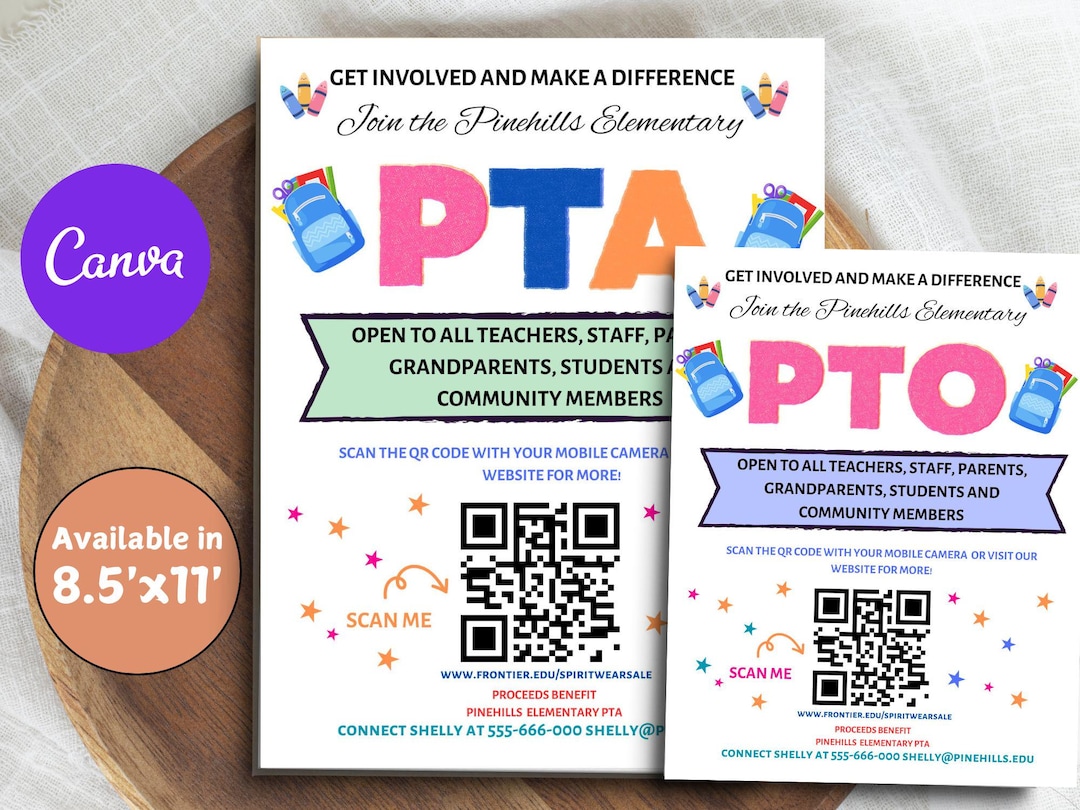 PTO PTA Meeting Flyer Template, Editable PTA Flyer Template, Instant ...