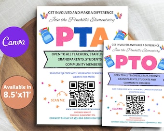 PTO PTA Meeting Flyer Template, Editable PTA Flyer Template, Instant ...