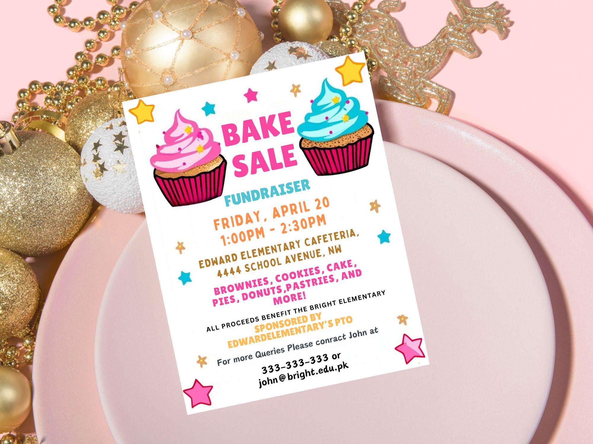 Editable Bake Sale Flyer, PTA PTO Fundraiser (digital Download) - Etsy
