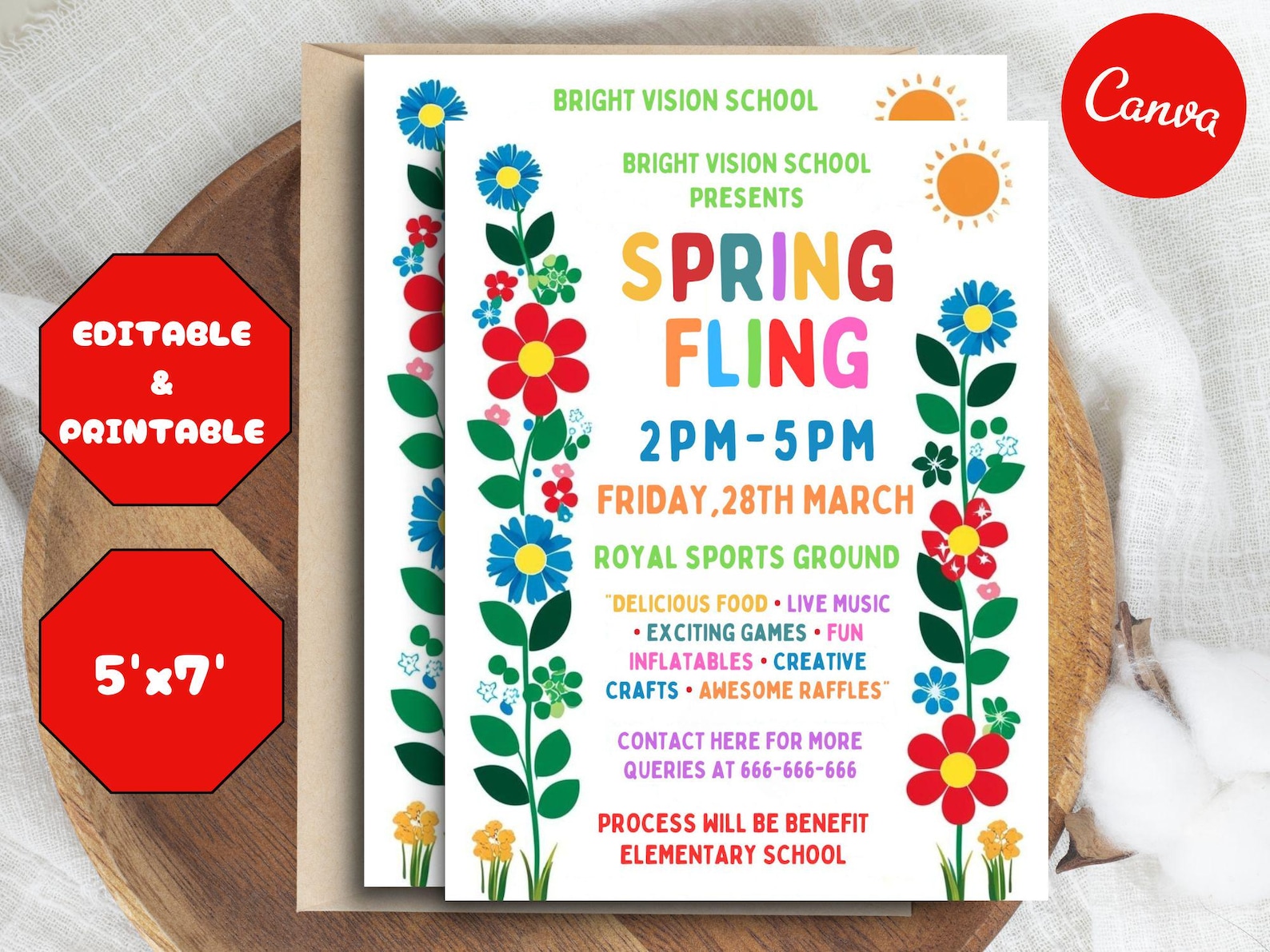 Spring Fling School Flyer Invitation, Editable Spring Fling Festival ...