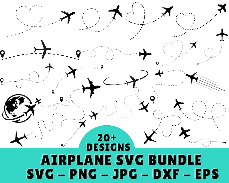Airplane Svg, Airplane Clipart, Travel Svg, Airplane Silhouette ...