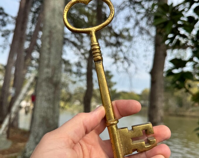 Brass Oversized Skeleton Key - Vintage - Etsy