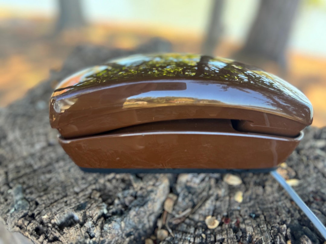 Vintage BROWN Push Button Wall or Table Phone Land Sears - Etsy