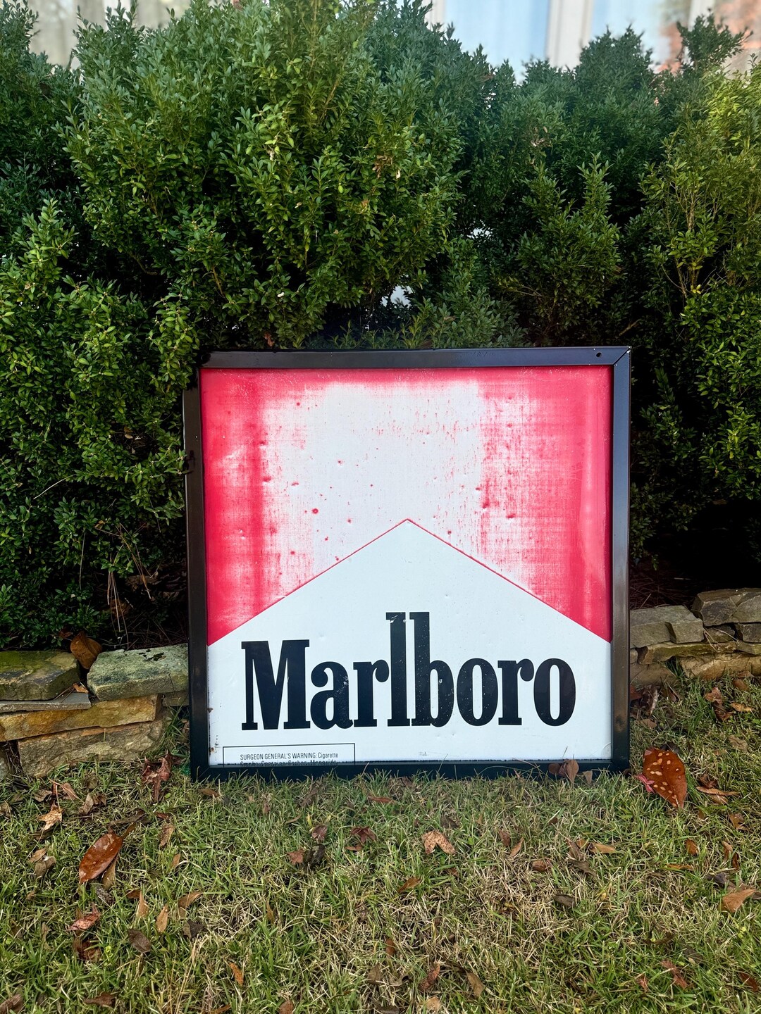 Vintage MARLBORO Metal Advertising Sign Extra Large 36" X 36" Tobacco ...