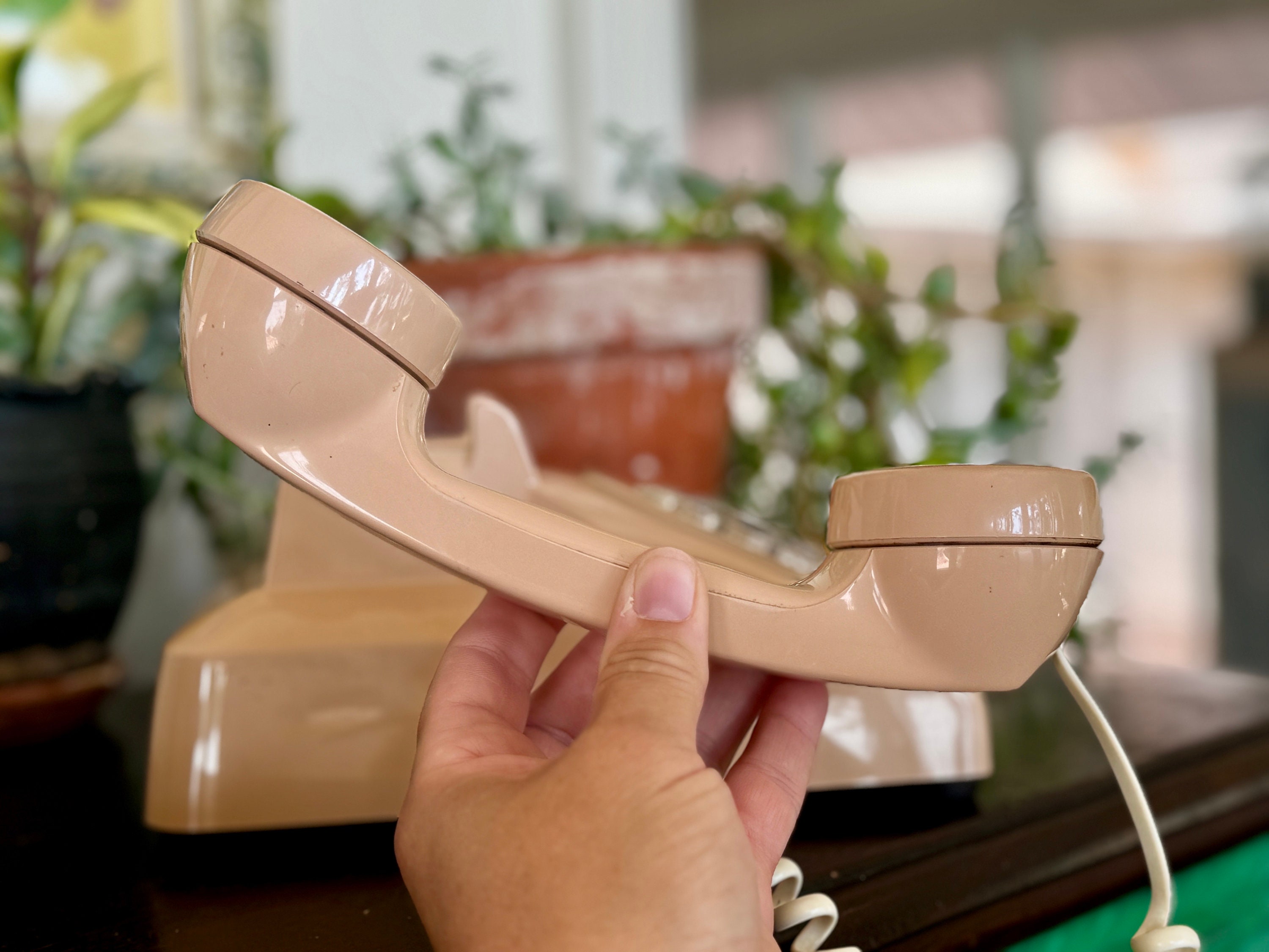 Vintage Beige Rotary Telephone - Etsy