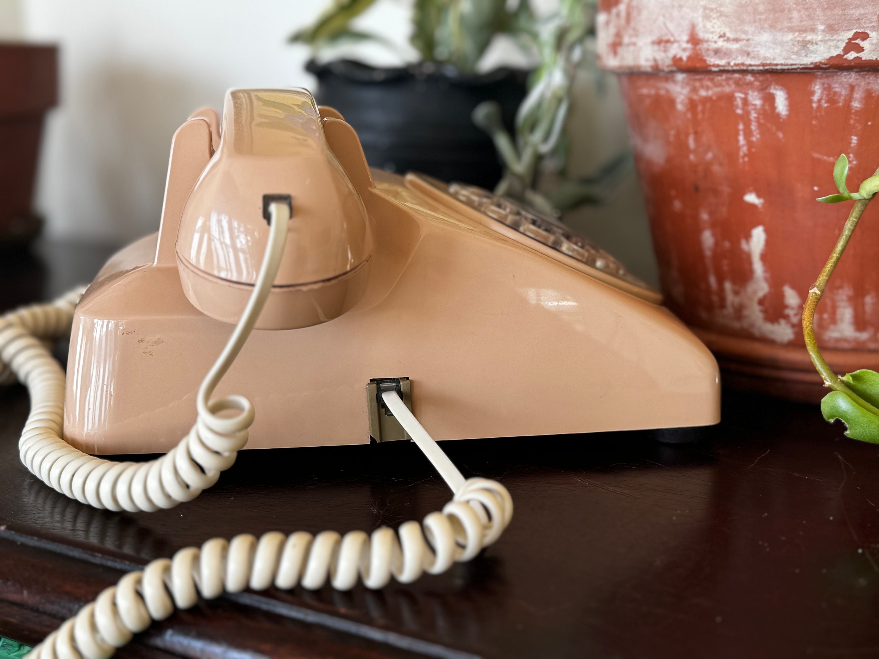 Vintage Beige Rotary Telephone - Etsy