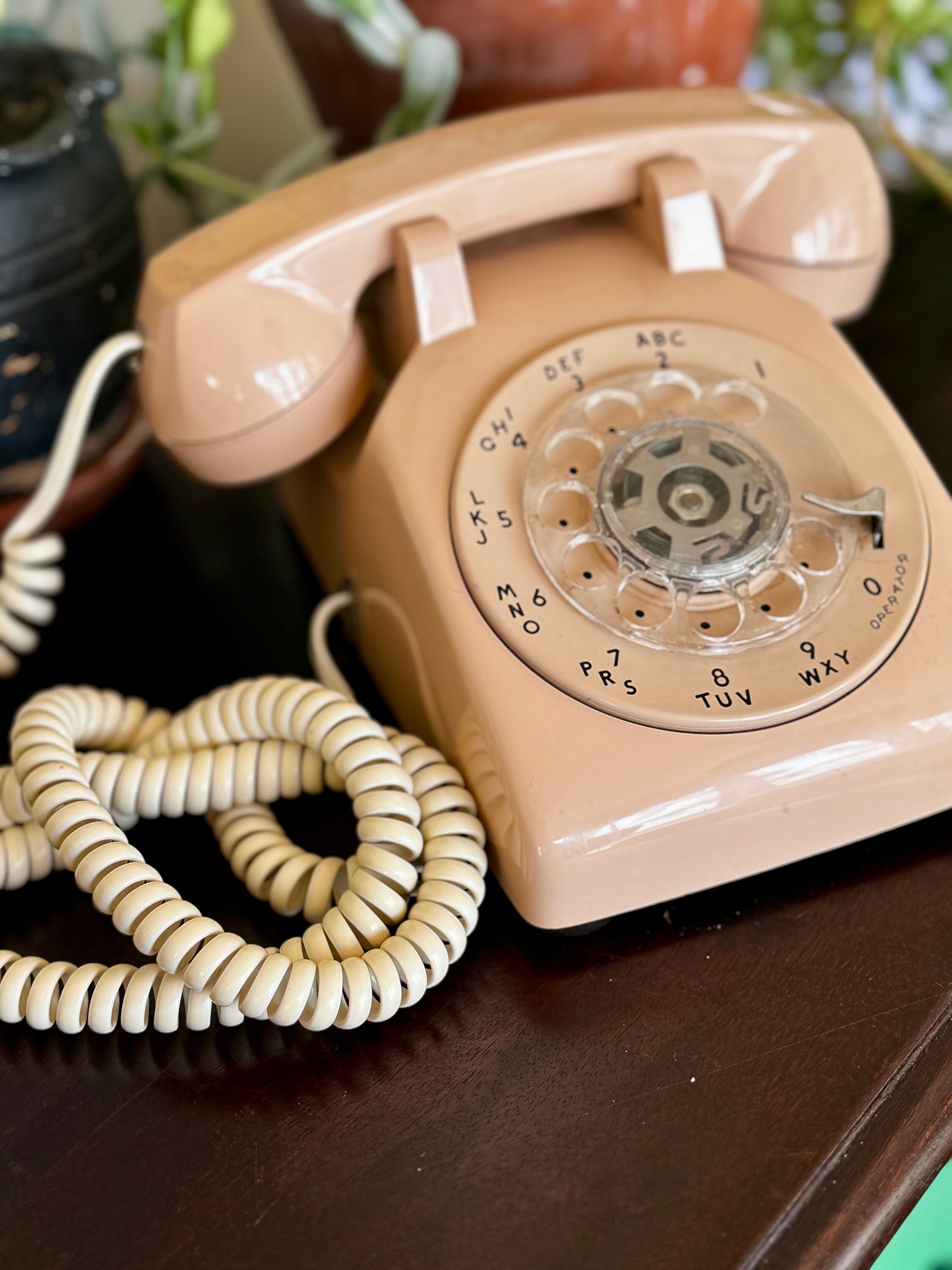 Vintage Beige Rotary Telephone - Etsy