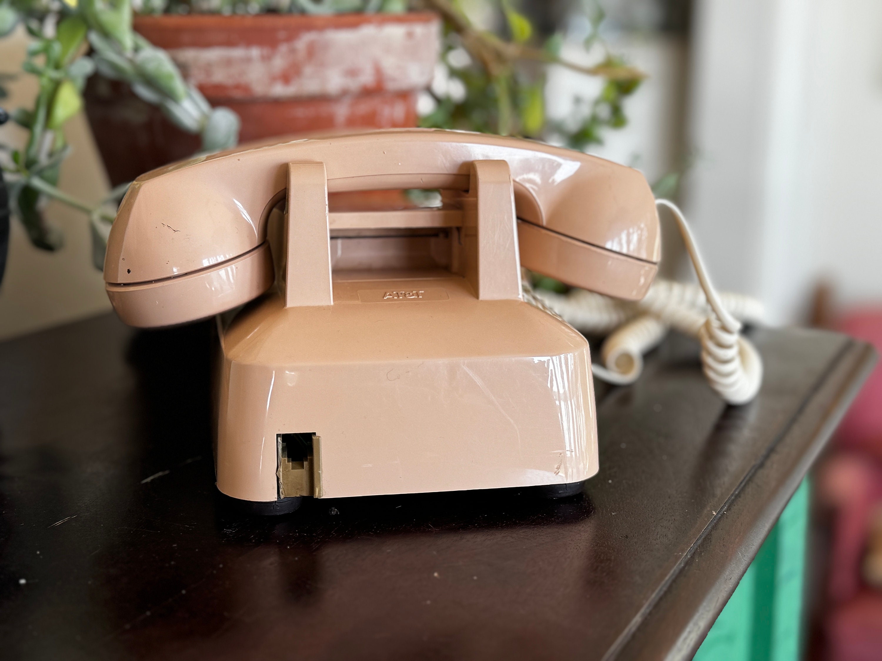 Vintage Beige Rotary Telephone - Etsy