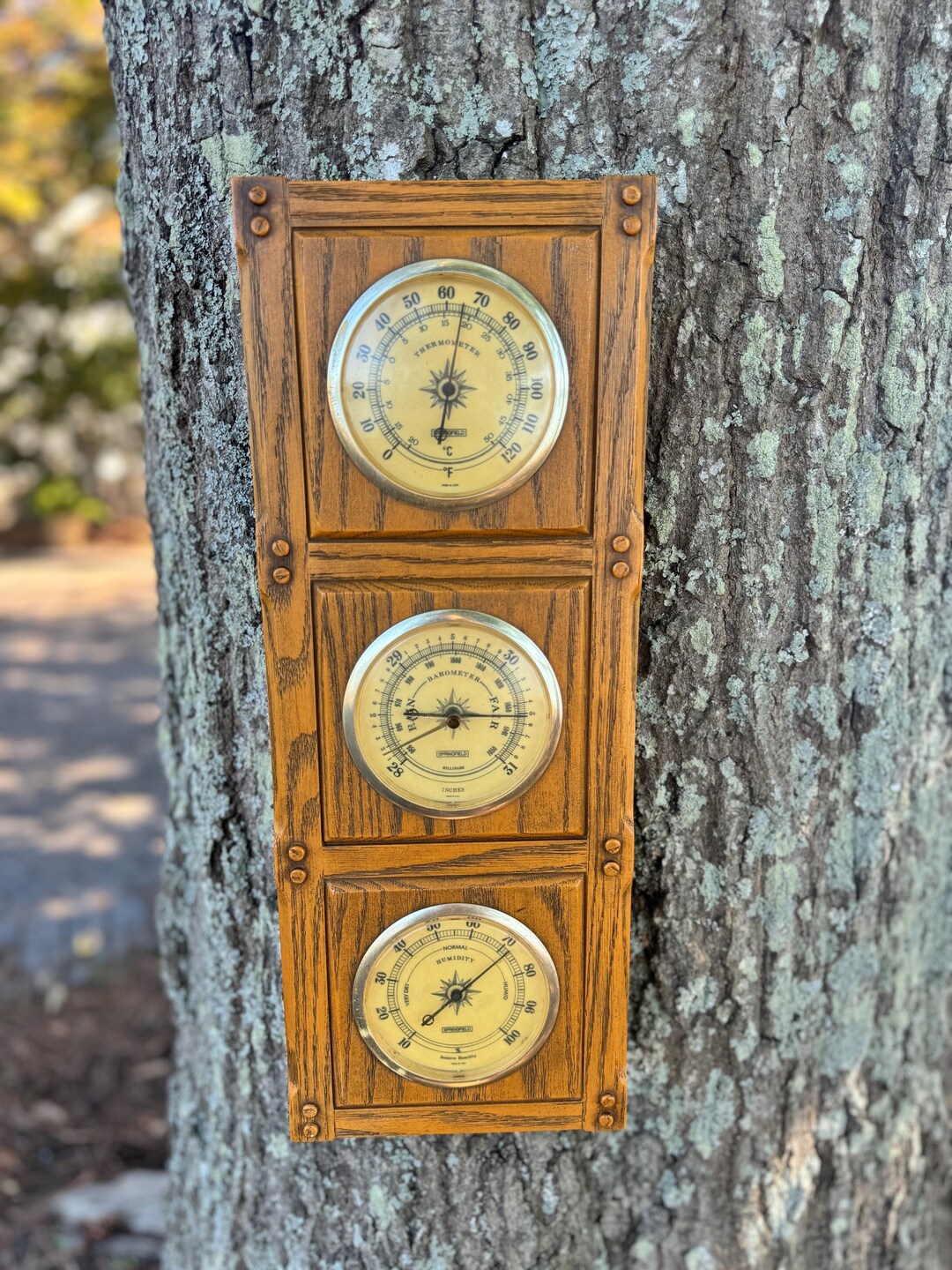 Vintage Springfield Thermometer Barometer Humidity Weather Station ...