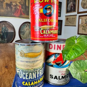 Vintage Fish Market Canned Food Replicas - Reproduction Tin Supermarket ...