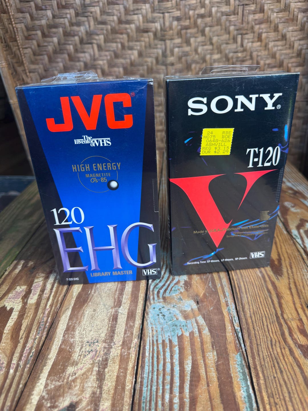 Sealed Blank VHS Tapes - JVC T120 EHG Extra High Grade and Sony T120 ...