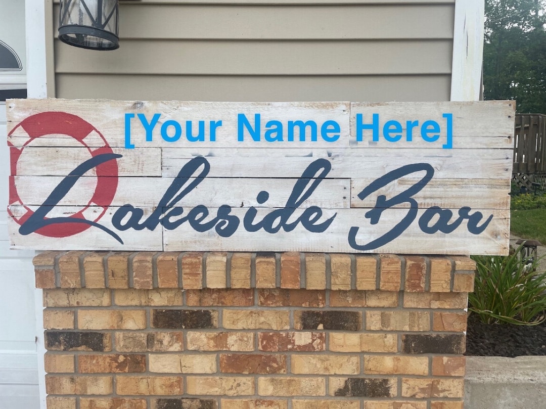 Custom Hand Painted Pallet Bar Sign -lake/beach House - Etsy