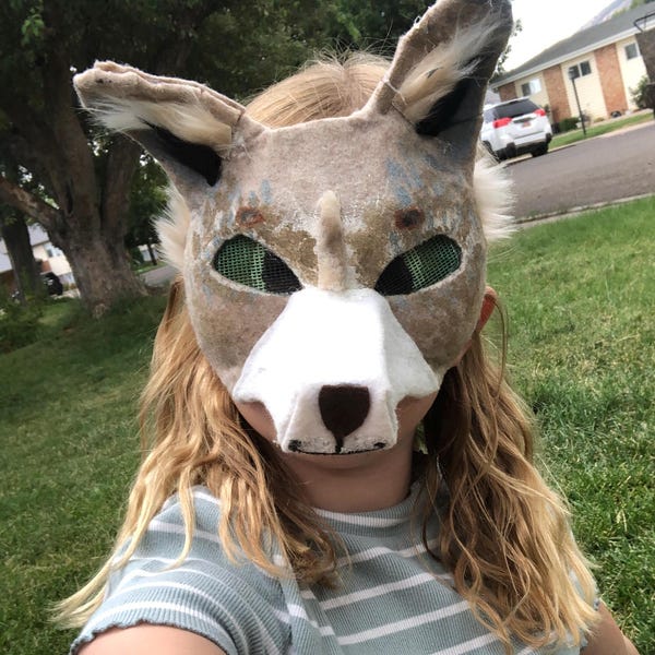 Grey Coyote Therian Mask - Etsy