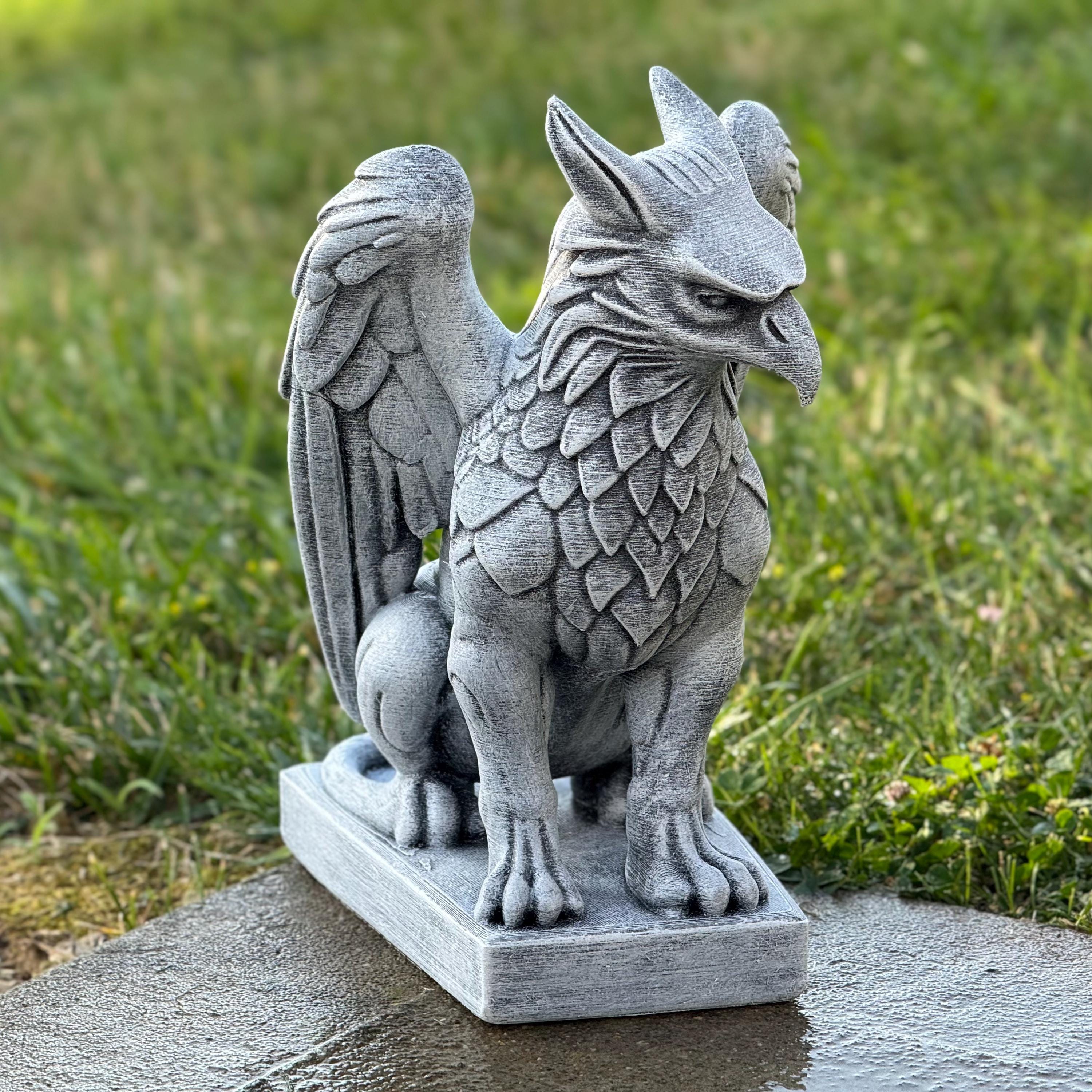 Concrete Griffin Statue Mythical Creature Garden Sculpture Fantasy ...