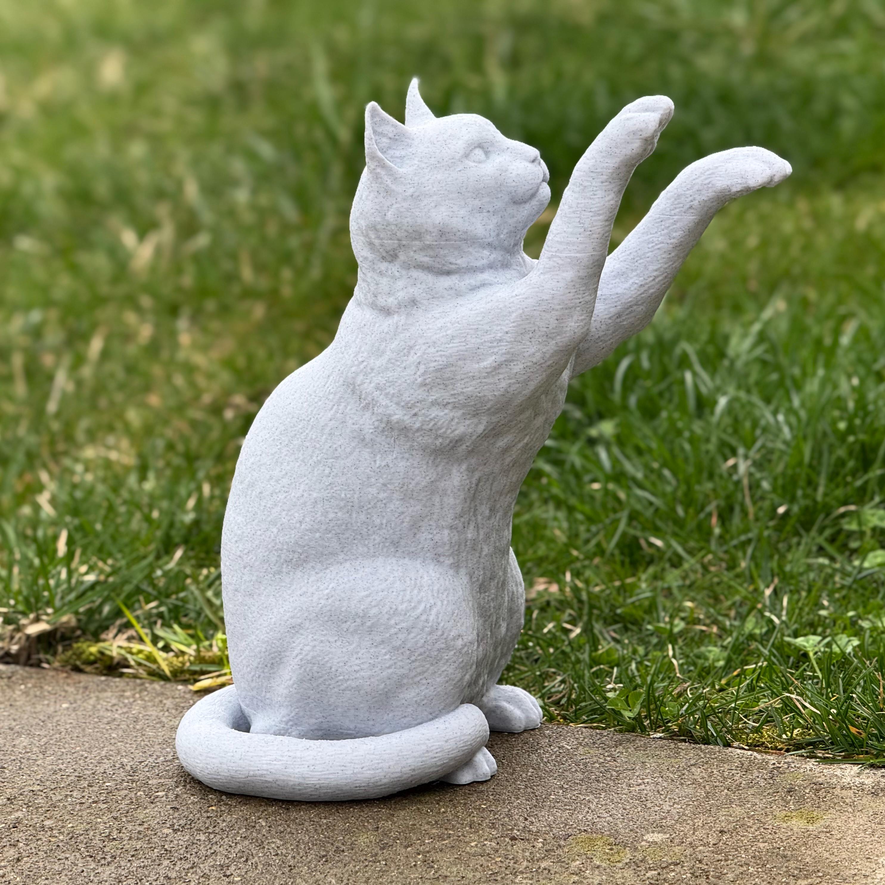Playful Cat Garden Statue – Plastic Outdoor Cat Decor, Cute Kitty Yard ...
