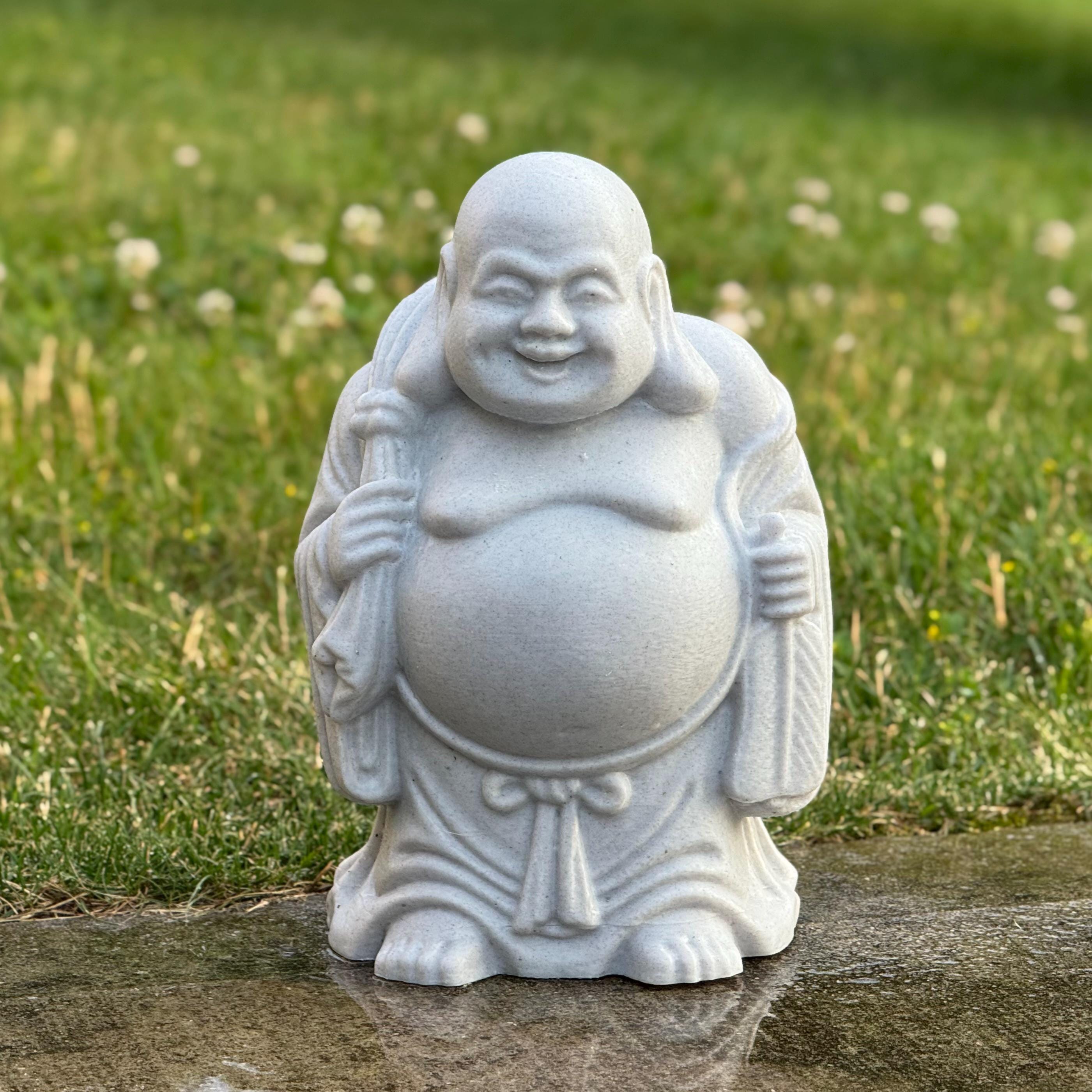 Laughing Buddha Resin Statue – Happy Garden Decor, Feng Shui Lucky ...