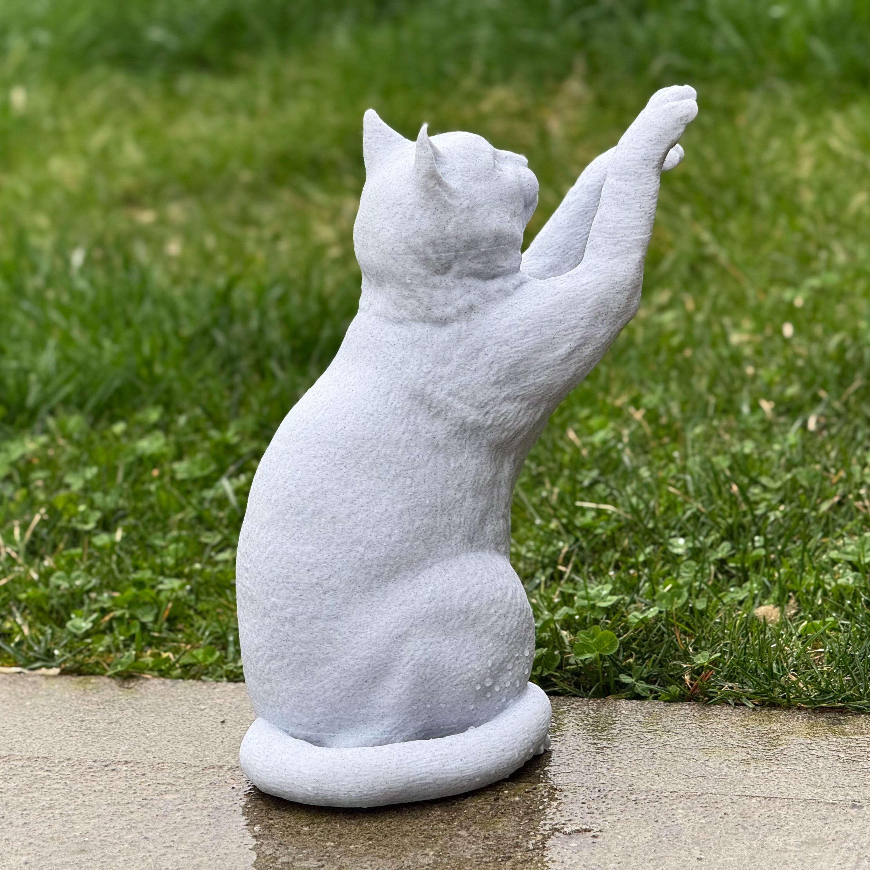 Playful Cat Garden Statue – Plastic Outdoor Cat Decor, Cute Kitty Yard ...