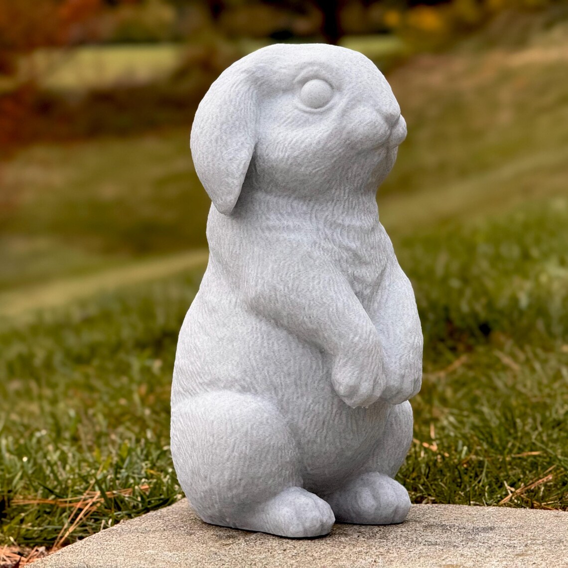 Realistic Bunny Statue Sitting Rabbit Garden Decor Resin or Concrete ...