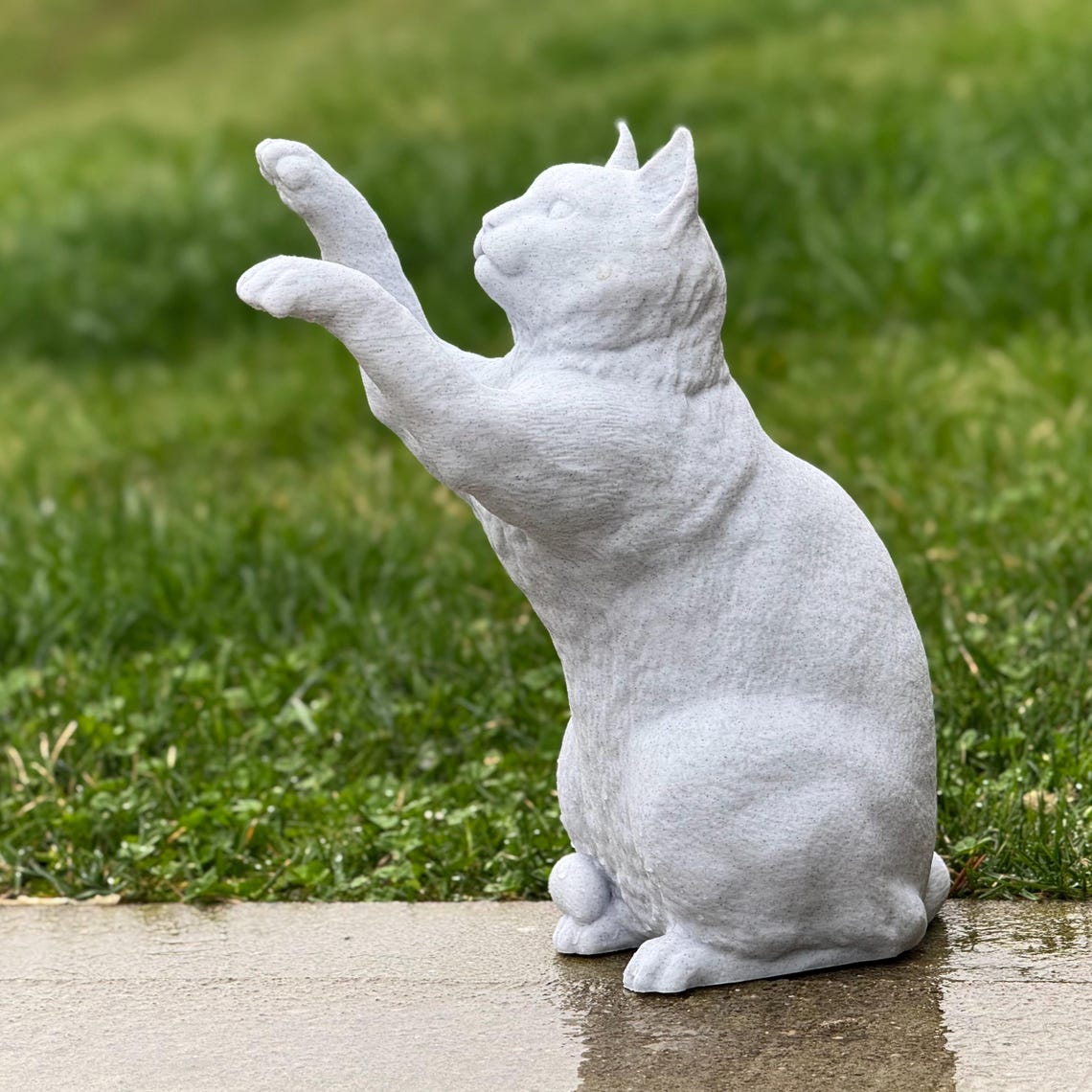 Playful Cat Garden Statue – Plastic Outdoor Cat Decor, Cute Kitty Yard ...